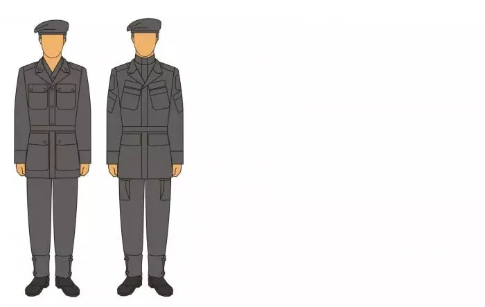 Uniforms na ihe ịrịba ama nke ọdịiche nke Georgia na MGK (ụdị ọhụụ)