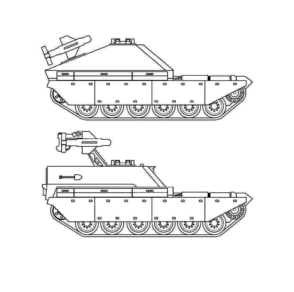 O esquema do proxecto dun destructor de tanques pesados ​​FV4010