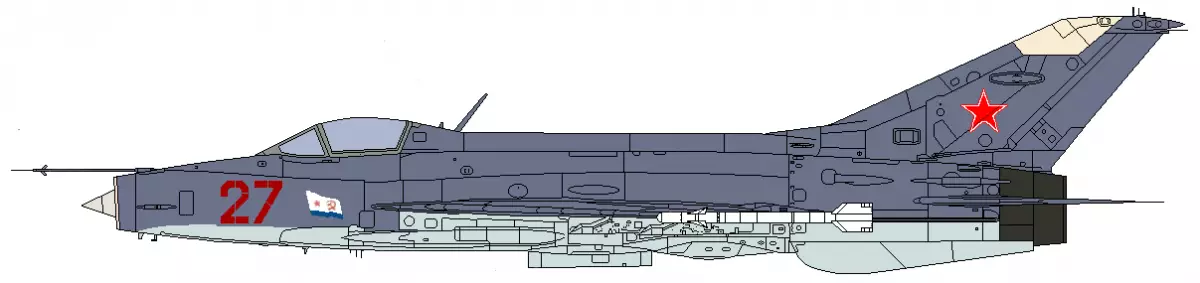 Mig-21k Deck Fighter an der Faarf vum 1962 Probe