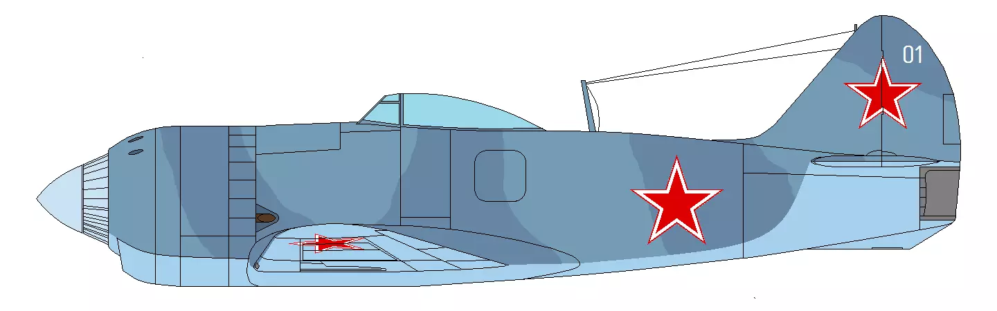 Schema dipingere un combattente esperto TSKB-46-01. Nonostante il fatto che la guerra sia stata finita per quasi un anno, l'aereo ha portato un mimetismo militare invece di un "schema aziendale" del prerevento "KB N. N. Polycarpova - colorazione intera in rosso