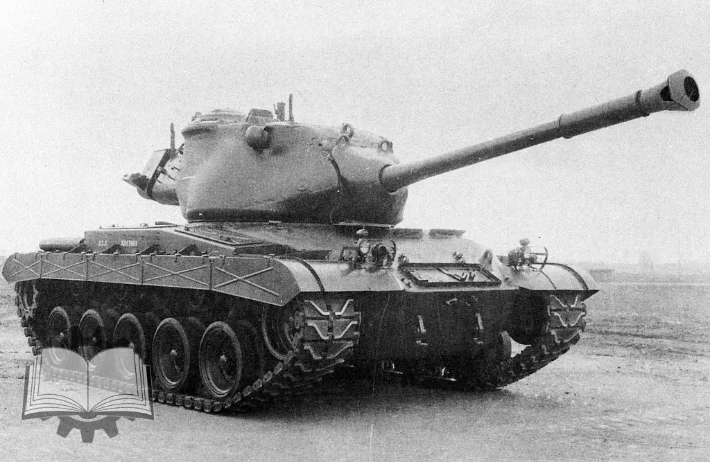 Den første prototypen på 90 mm pistoltank T42 på Aberdeen Proving Grounds