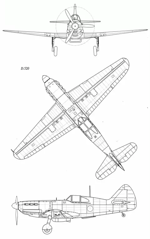 D.520 לוחם דיאגרמת לוחם.