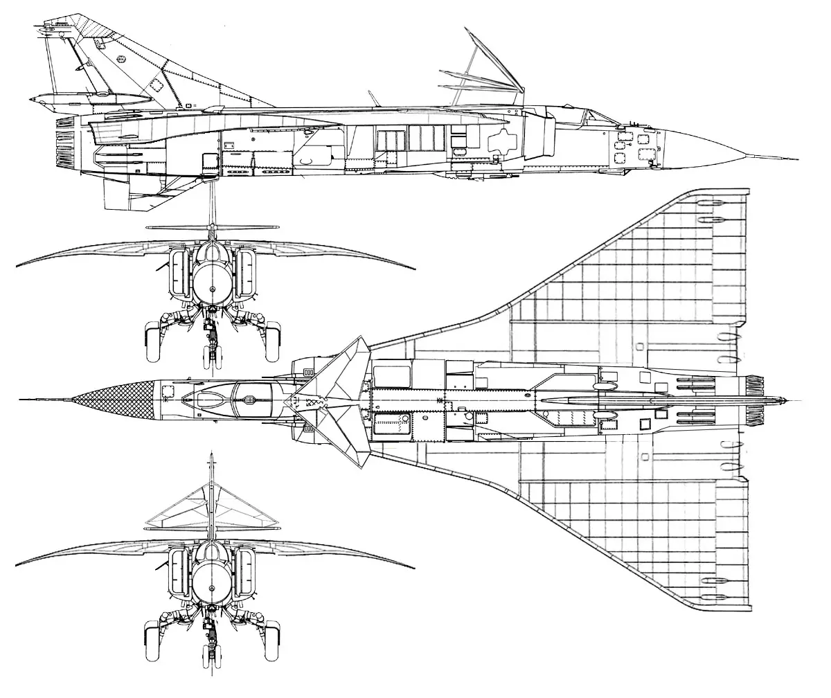 I-Mig-23i kunye ne-mig-23mi enamaphiko avela kwi-TU-144 - 2 Iinketho ze-mig-23