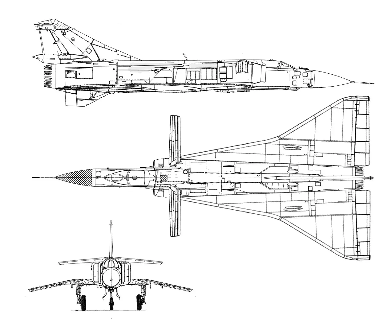 MIG-23I و MIG-23MI مع جناح من خيارات تحديث TU-144 - 2 MIG-23