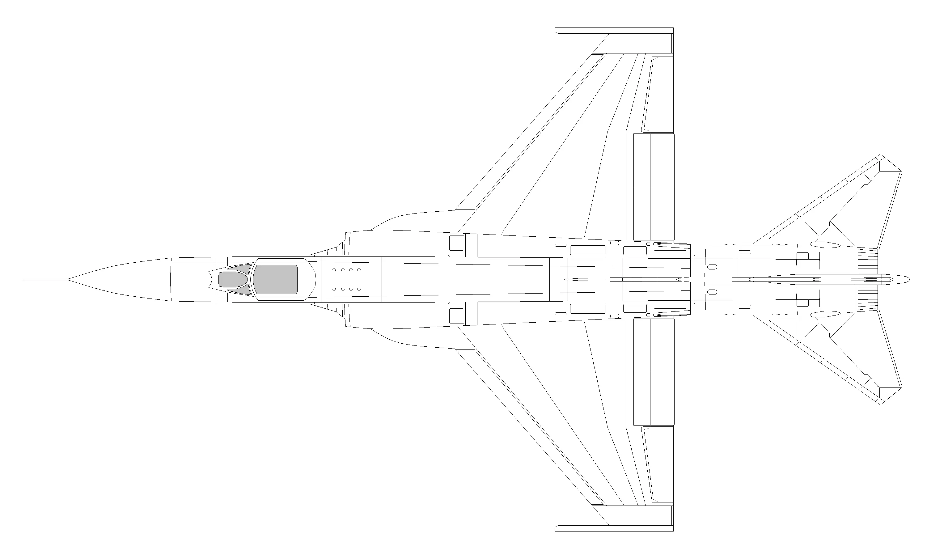 MIG-25 алаяқтың жауынгерлік диаграммасы; Жоғарыдан қарау