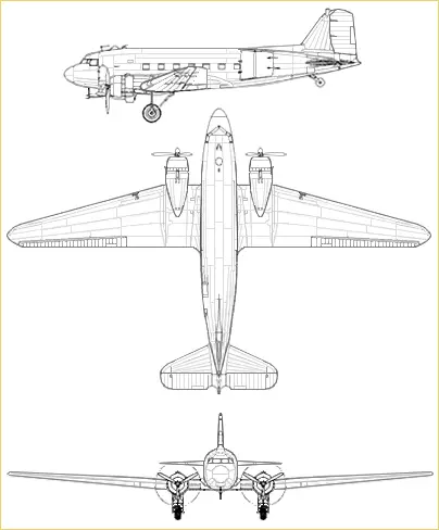 Aviação no mundo da França alternativa (IFG). Estrangeiros: Douglas DC.3