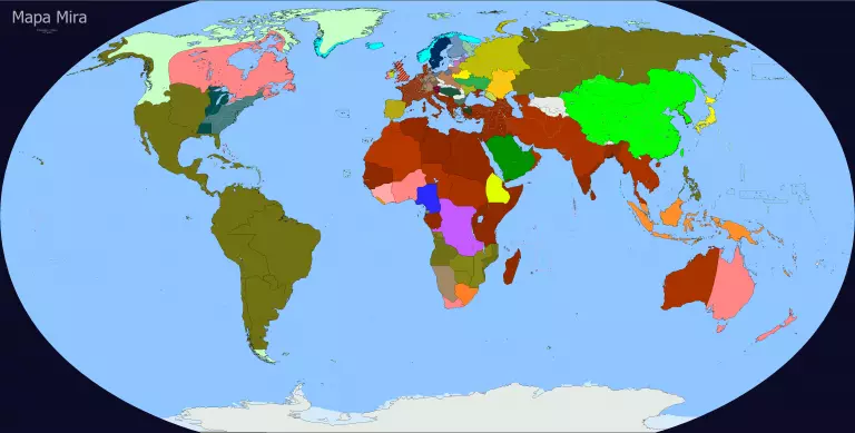 Mappa del mondo del vittorioso Napoleone