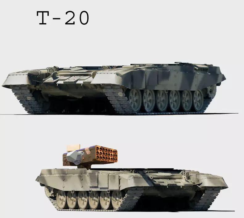 Alternative belofte tank fan 'e takomst T-20. Ruslân