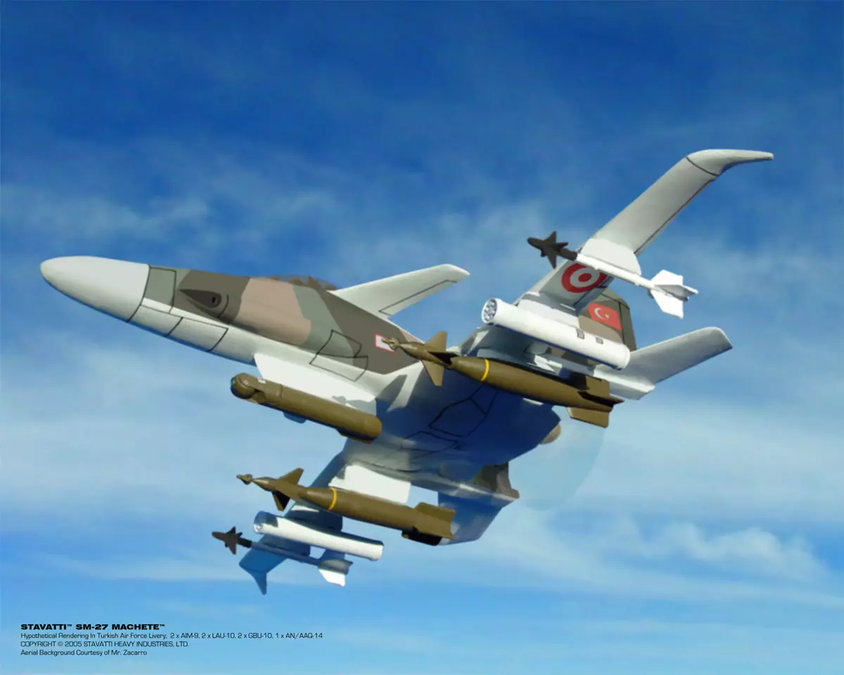 Light combat aircraft of the STAVATTI AEROSPASE corporation.