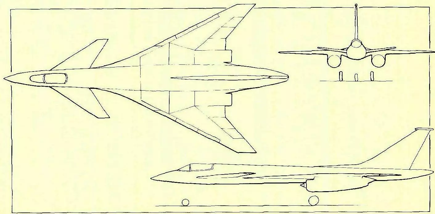 Brumman konpayi avyon de gè konsèp: Length 77.8 pye (23.71 m), pwa 51,500 liv (23360 kg)