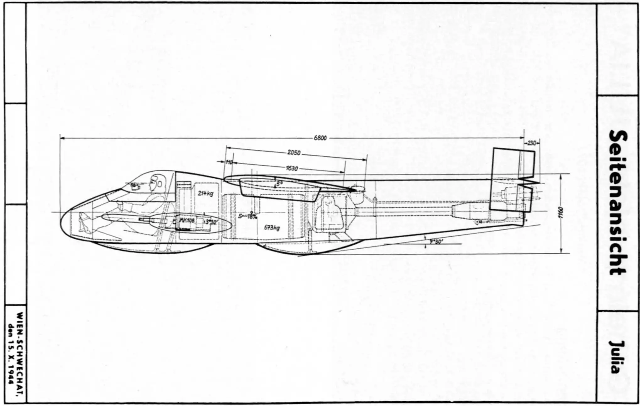 Výkresy projektu stíhacího souboru Air Defity Julia