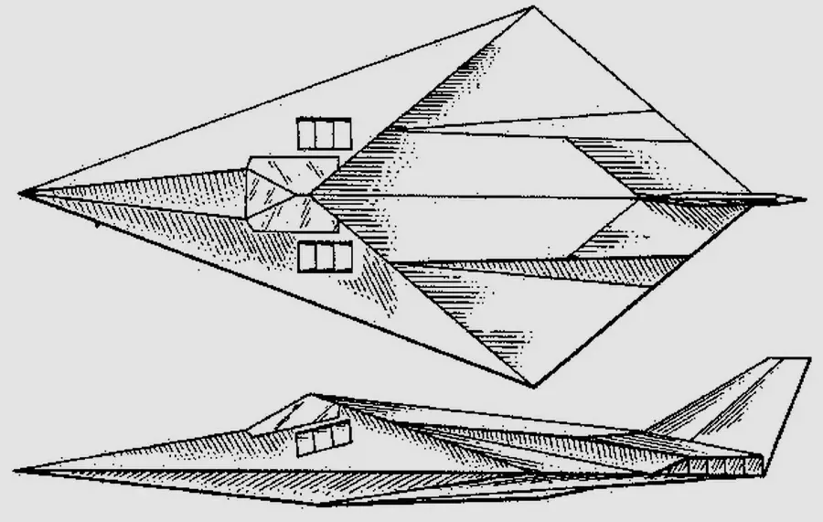 Lockheed 절망적 인 다이아몬드 무단 항공기 프로젝트, 1975 년 8 월 Darpa에서 제시된 버전