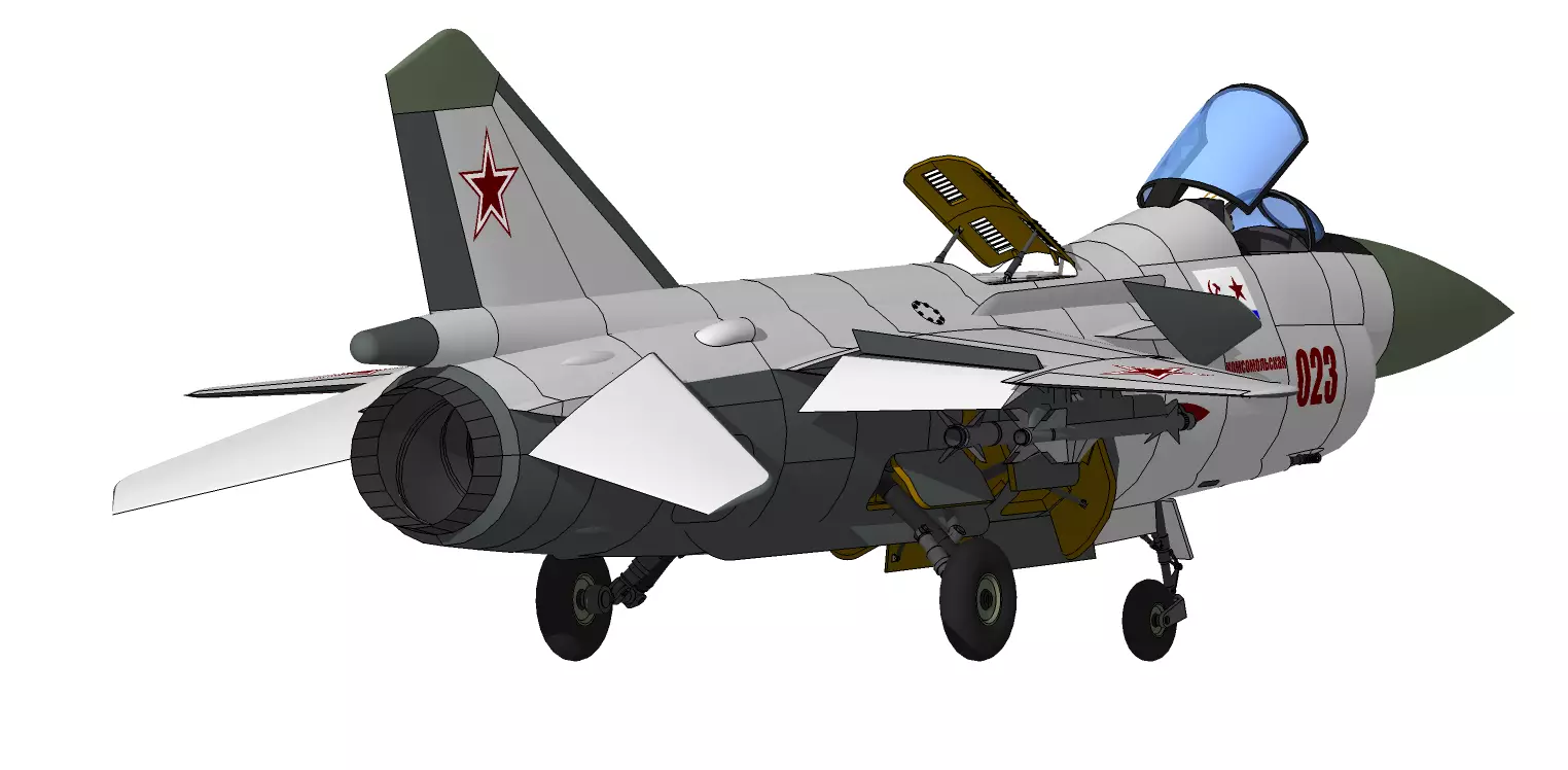 Dibuat di USSR. Mig-38. Dek dan vertikal.