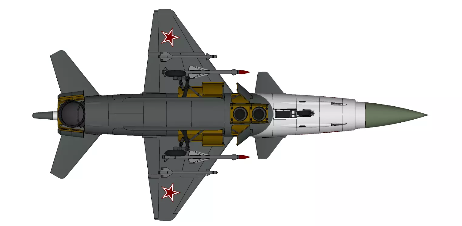 在蘇聯製造。 MIG-38。甲板和垂直。