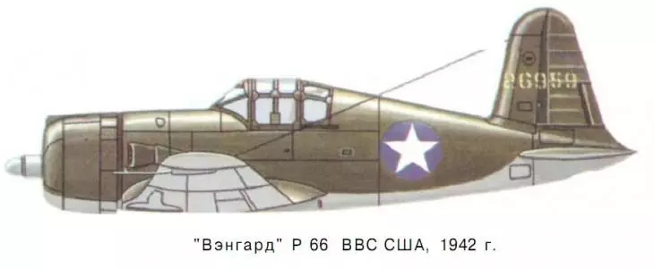 Vanguard jäi takavartioon. Vultee P-66 Vanguard -hävittäjän historia. Yhdysvallat 37211_16