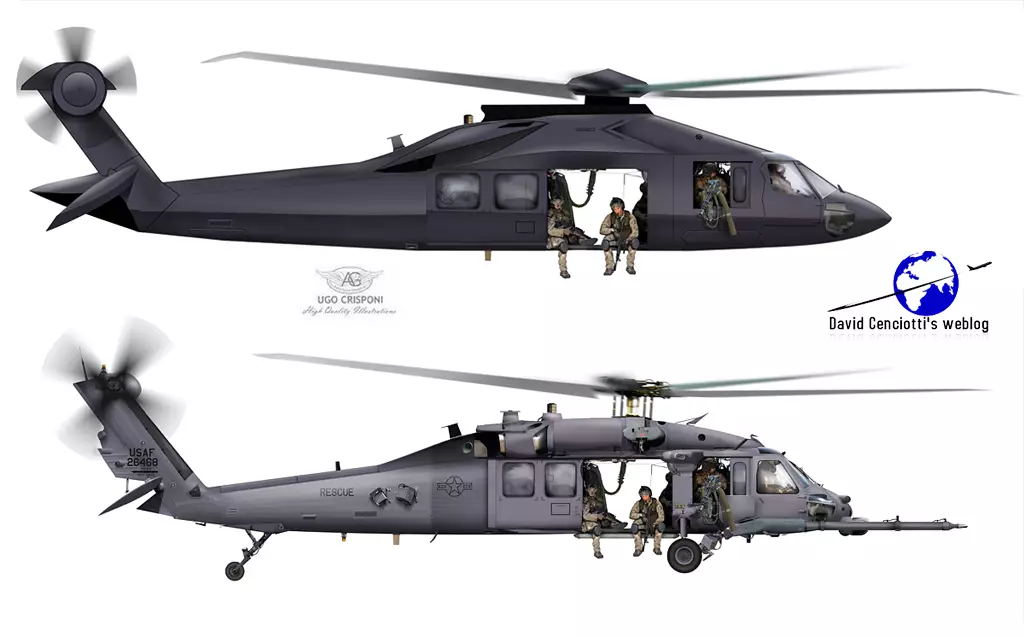 Sikorsky MH-X Silent Hawk smygande helikopter. USA