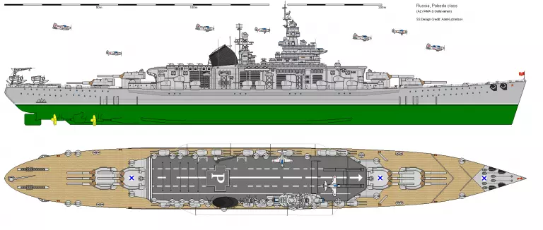 Skissprojekt av en linjär skeppsflygplan. Projekt 10531 (utvecklat i USA). Sovjetunionen