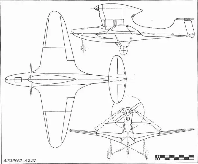 Projet de cible volante télécommandée sans pilote Airspeed AS.37. Royaume-Uni