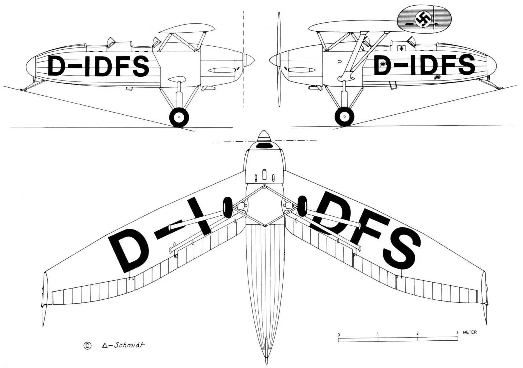 Тәжірибелі құйрығы жоқ ұшақ DFS 193. Германия