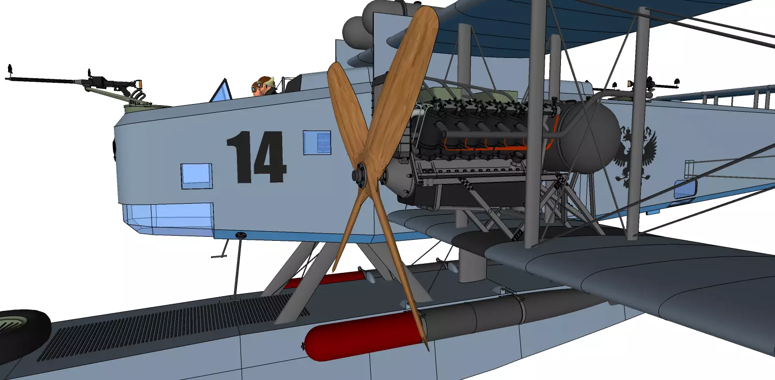 Torpedo-bommewerper foar it ûntwerp fan Sikorsky en Grigorovich foar de Russyske keizerlike float