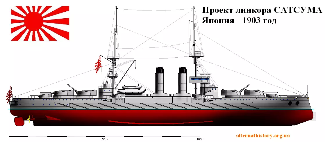 Satsuma kaujas kuģa projekts. Japāna 1903