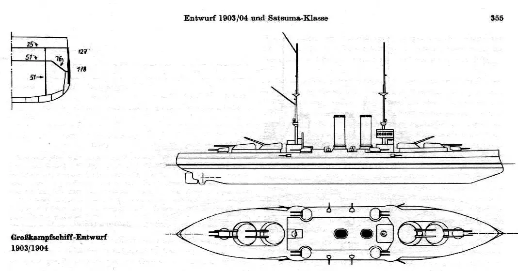 薩摩戰列艦項目。日本 1903