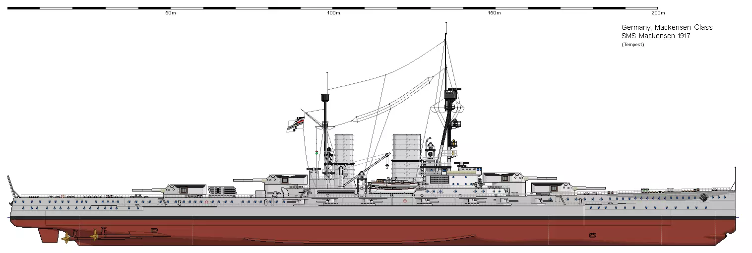 Side maonero ehondo cruiser Mackensen. Inofungidzirwa maonero maererano nemifananidzo.