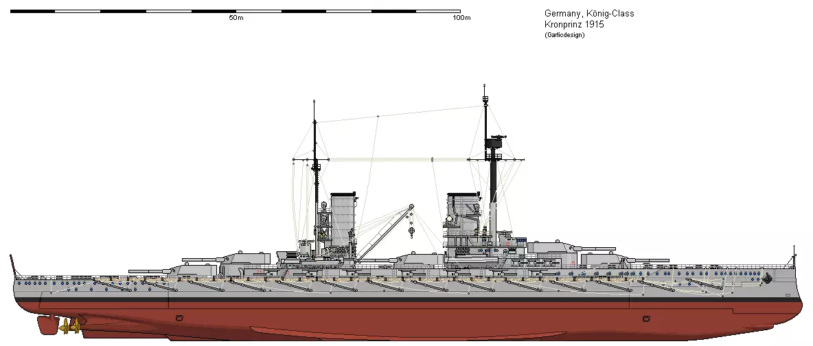 Projektet e parealizuara të Cruisers Linear Gjerman dhe Battleships me shpejtësi të lartë të periudhës së Luftës së Parë Botërore 39631_2