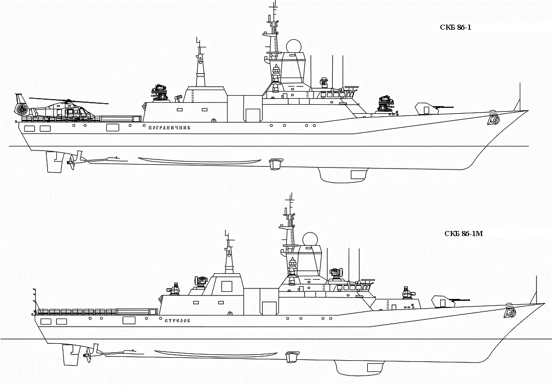 Corvettes Skb 86-1 eta 86-1 milioi proiektuak Errusiako flota lortzeko.