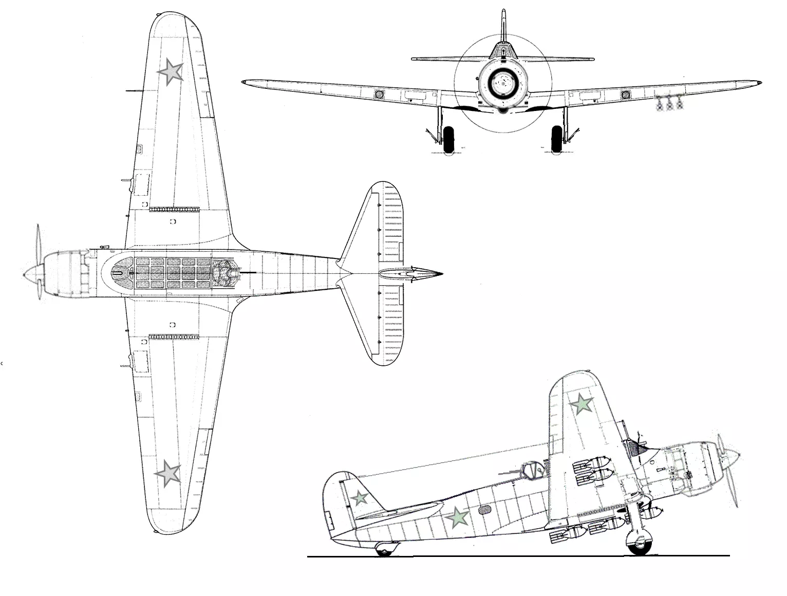 Alternativer Decktorpedobomber von OKB Kocherigin KTB. Schock