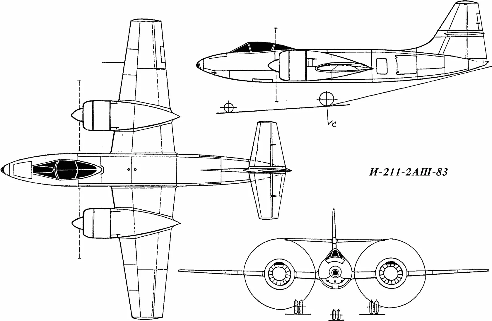 Ayipada Alekseeve. I-Isra1, 215, 216. Awọn onija ti o dara ti okb-21 Alekseev. USSR. 1947-48.