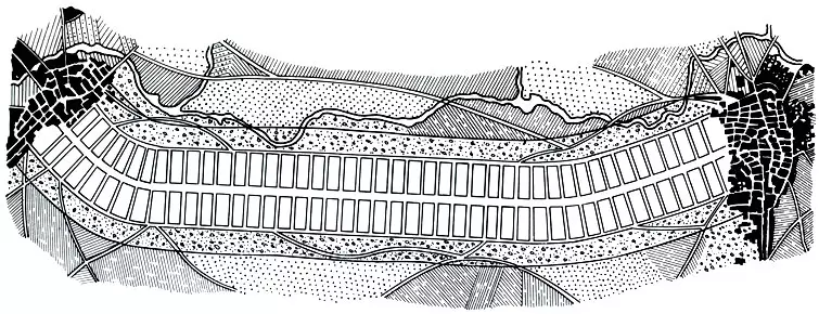 01.「リニア都市」の概念の前身の一つ。マドリード周辺ソリアとマタ（1882）を設計し、リングの国の郊外のセクション、