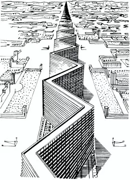 07.世界都市「ロジャーTurhat（1930年代初頭）。著者によると、この素晴らしいリニア都市は、すべての国に浸透しなければなりませんでした。ジグザグ住宅家、町の側では工業企業、レクリエーションサイトや農地を置くことになりました。