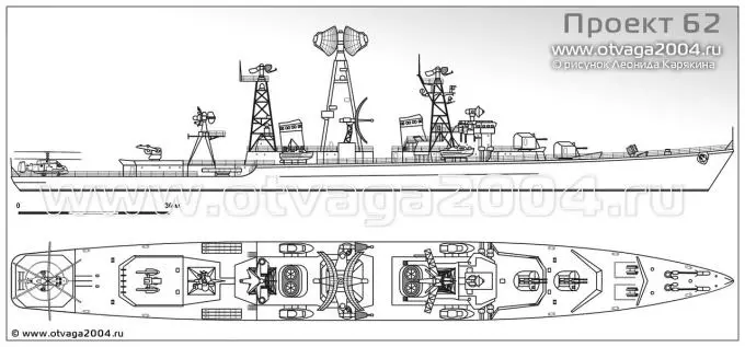 Project 62 radar patrol ship. USSR