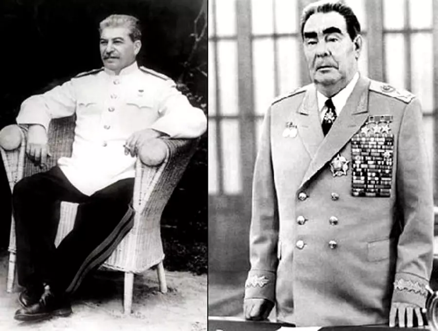 Stalin og Brezhnev.