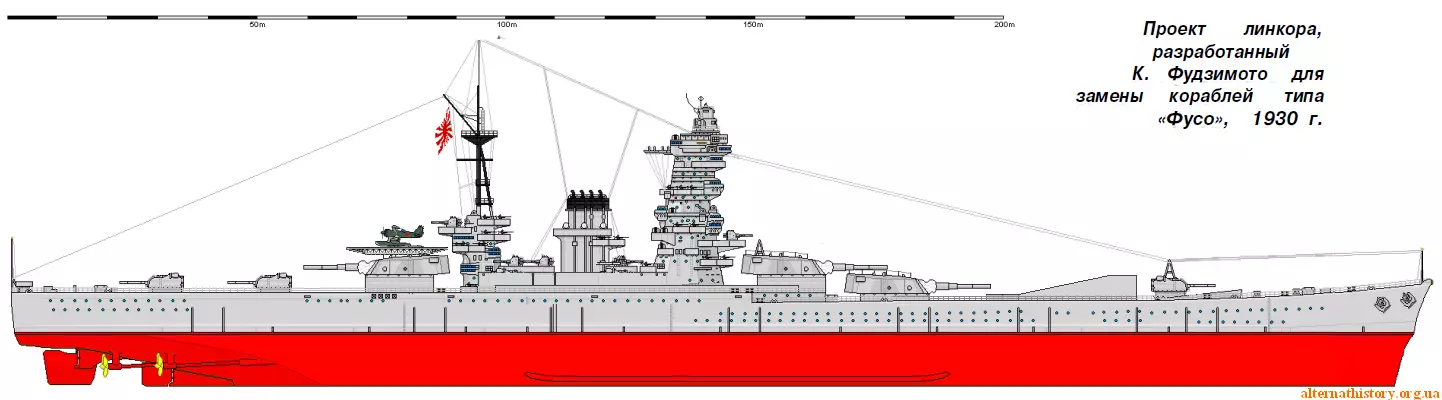 Yapon admirallarının xəyalı. Battleship Battleship'i əvəz etmək üçün LINCARD Layihəsi Fusoto Fusoto Fusoto.