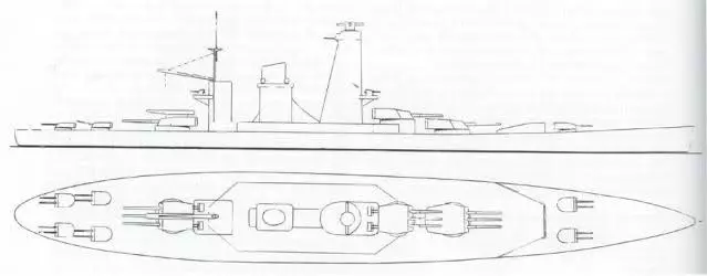 Sanje japonskih admiralov. Projekt LinCarda za zamenjavo bojne hitre ladje Fusoto Fusoto Fusoto.