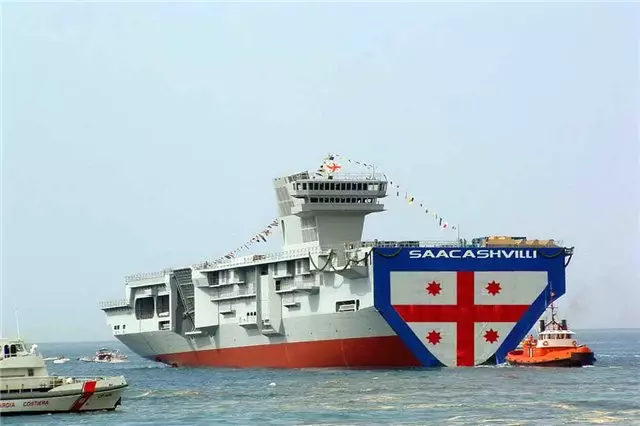 格鲁吉亚航母熟练的索马里海盗。