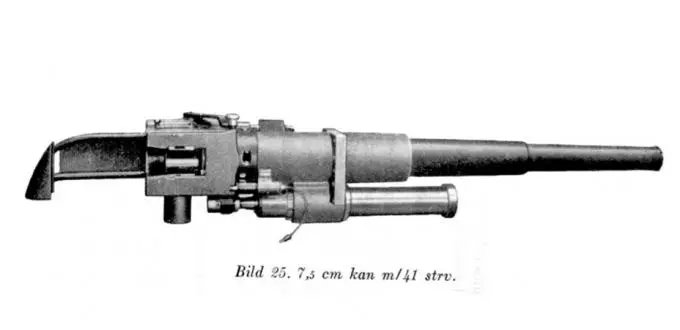 7.5 cm kanon m / 41 strv. Ishte kjo armë në fund që u vendos për të vënë në Lago II