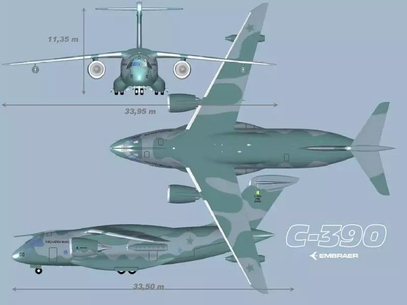 Pli forta ol Heraklo. Embraer lanĉis la unuan aviadilon KS-390