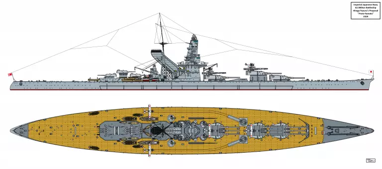 Nerealizuoti Japonijos battleships Yudzuru Haraga projektai