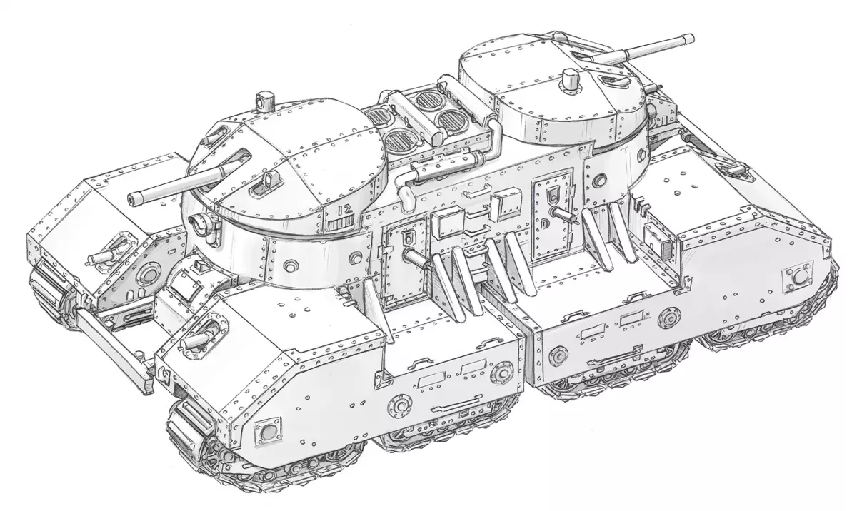 WW1 Tank ezezaguna - Fortino Mobile Tipo Pesante | Ansaldo Magrini Mangiapan. Berreraikitzeko lehen saiakera