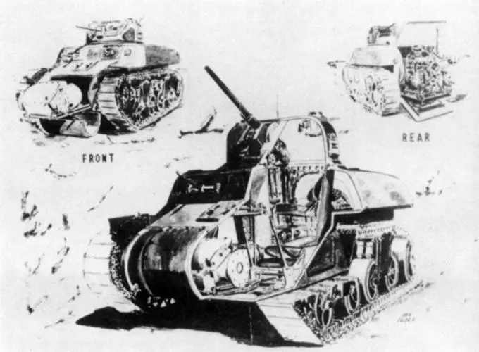 Oergewicht model. Erfarne T7 medium tanks. USA