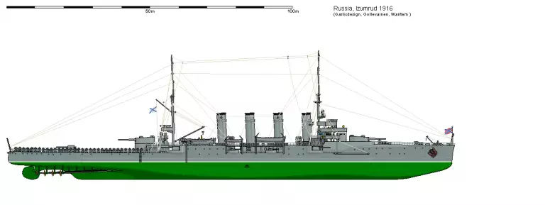 LeaTherman“vityaze”或一个带有大枪的轻巡洋舰，为俄罗斯帝国舰队
