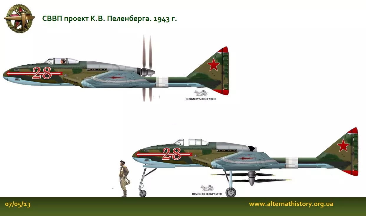 לוחם ההמראה והנחיתה הקצר של KV פלנברג. פּרוֹיֶקט. ברית המועצות. 1943