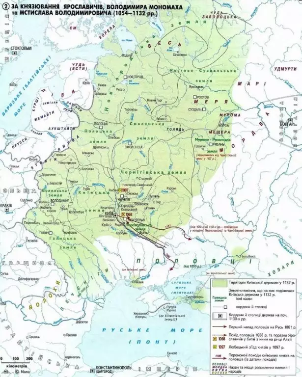 Mapa №11. Ang teritoryo sa Russia sa Vix Century, 100 ka tuig sa wala pa makita ang MendHang sa Novogorogka, sa Itom nga Rus, sa diha nga ang United Lithuania wala pa. Sa mapa adunay mga bag-ong ngalan sa mga lokalidad ug mga tawo, nga sa kana nga XII wala mahibal-an, pananglitan, Augstileta. Ang mga PEMPets nailhan ubos sa ngalan ni Zhmudina (Zmmud).