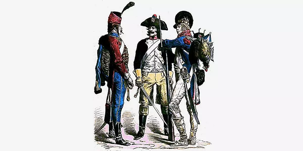 Hussar, Fransız ordusunun hat süvarileri ve hat piyadeleri, 1795-96
