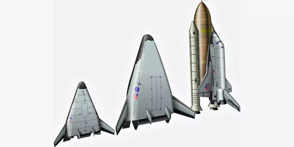 Comparació de mides X-33, Star Venture i Shuttle Space