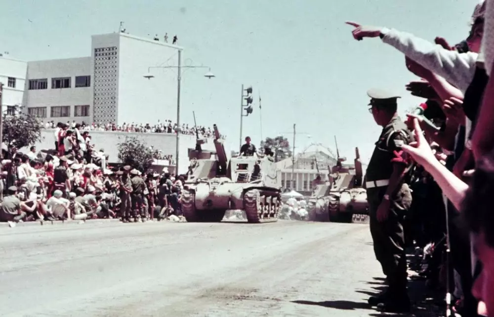 Military parade in Jerusalem after the six-day war