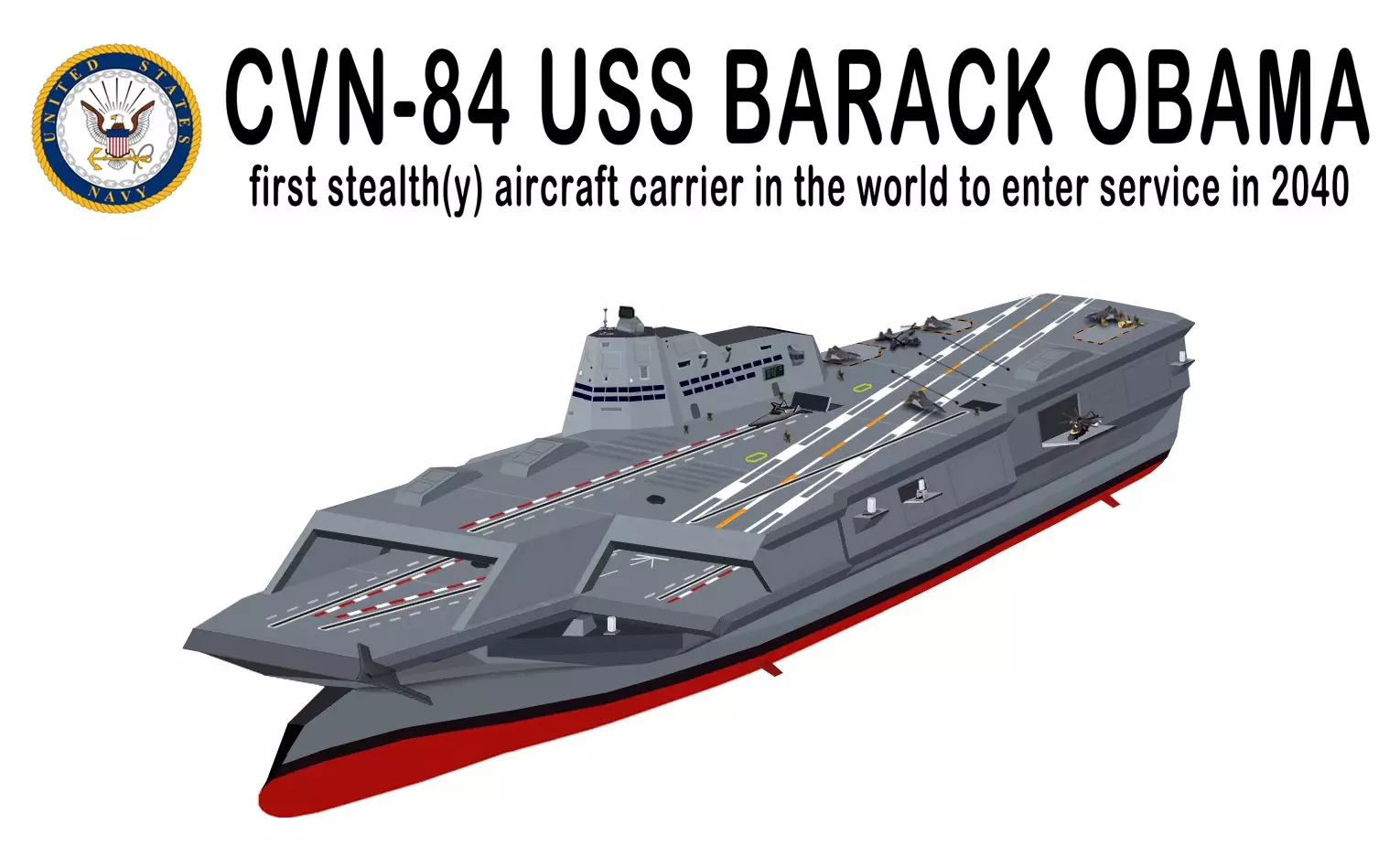 Efiko aviadilŝipo "Barack Obama" (CVN-84 USS Barack Obama). Usono